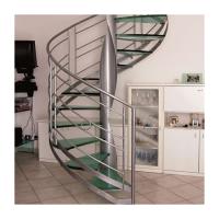 China China factory decorative round stairs led glass spiral stair for sale