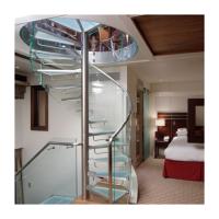 China Factory direct supply outside stairs laminated tempered glass spiral stairway for sale