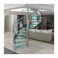 China Factory direct supply outside stairs laminated tempered glass spiral stairway for sale