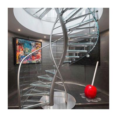China Manufacturer exterior stairs design glass railing spiral stair for sale