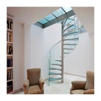 China Manufacturer exterior stairs design glass railing spiral stair for sale