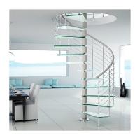 China Residential precast stairs spiral steel glass stair for sale