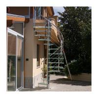 China Residential precast stairs spiral steel glass stair for sale