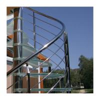 China Residential precast stairs spiral steel glass stair for sale
