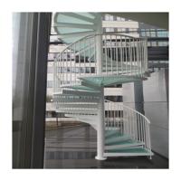China Factory seller space saving stairs interior spiral glass door for sale