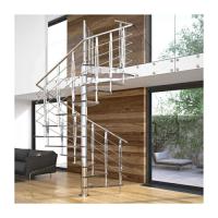 China Original factory loft stairs steel glass spiral stair for sale