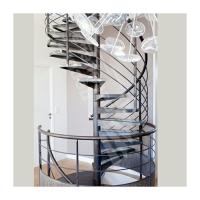 China Original factory loft stairs steel glass spiral stair for sale