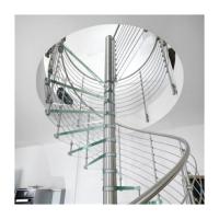 China House project stairs pendant light tempered indoor diy glass spiral stair for sale