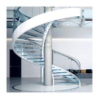 China House project stairs pendant light tempered indoor diy glass spiral stair for sale