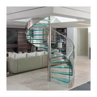 China House project stairs pendant light tempered indoor diy glass spiral stair for sale