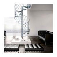 China Villa outdoor stair railing kits spiral staircase with glass for sale