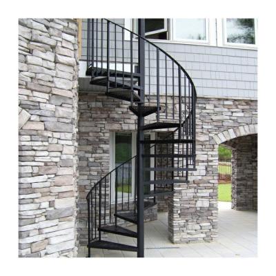 China Metal craft stair railing mild steel handrail classic cast iron spiral staircase for sale