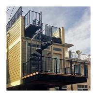 China Used metal curved stairs steel grid stairs used metal cast iron spiral staircase for sale