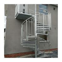 China Decorative metal handrails wrought iron stair mild steel glass spiral staircase for sale