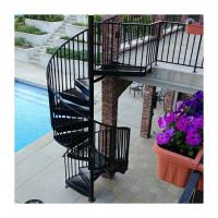 China Folding metal stairs cast iron stair interior steel glass spiral staircase for sale