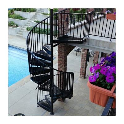 China Folding metal stairs cast iron stair interior steel glass spiral staircase for sale