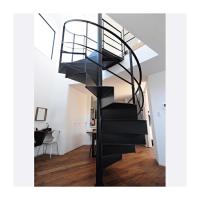 China Folding metal stairs cast iron stair interior steel glass spiral staircase for sale