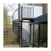 China Folding metal stairs cast iron stair interior steel glass spiral staircase for sale