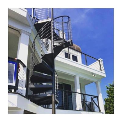 China Metal material iron flower pot stand powder coated steel spiral staircase for sale