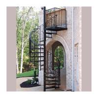 China Metal material iron flower pot stand powder coated steel spiral staircase for sale