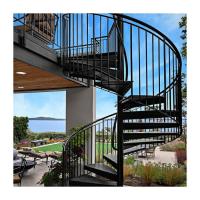 China Metal monkey figurines stairs railing designs in steel wrought iron spiral staircase indoor for sale