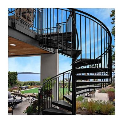 China Metal monkey figurines stairs railing designs in steel wrought iron spiral staircase indoor for sale