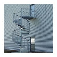 China Prefab metal stairs wrought iron leaves and flowers stainless steel galss spiral staircase for sale