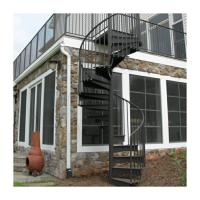 China Metal arc stairs mild steel stair stringer vintage iron spiral staircase for sale