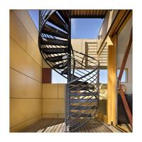 China Metal arc stairs mild steel stair stringer vintage iron spiral staircase for sale