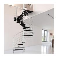 China Metal arc stairs mild steel stair stringer vintage iron spiral staircase for sale