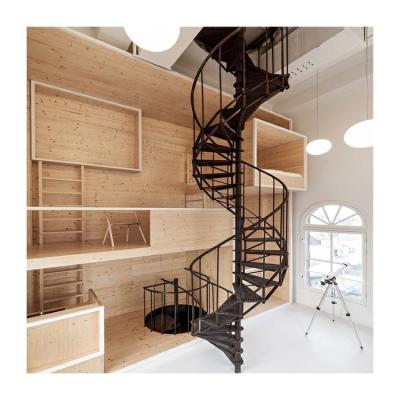 China Outdoor metal stairway outdoor wrought iron stair stainless steel glass spiral staircase for sale