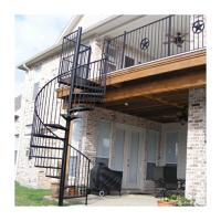 China Metal safety loop pin prefabricated stairs steel iron spiral staircase design for sale