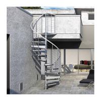 China Hidden wrought iron stringer stairs steel stair handrail circular metal spiral staircase for sale