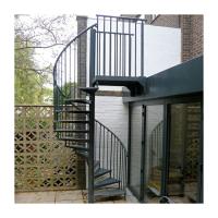 China Outdoor metal upright stainless steel circle stairs staircase spiral cast iron for sale