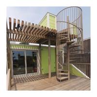 China Curved stainless steel handrail iron staircase manufacture spiral metal stair for sale
