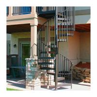 China Curved stainless steel handrail iron staircase manufacture spiral metal stair for sale