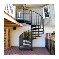 China Metal stair grills wrought iron railing staicase use stainless steel spiral staircase for sale