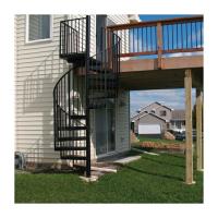 China Outdoor build metal stairs Stainless steel pipe external iron spiral staircase prices for sale