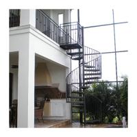 China Interior metal stair handrail wrought iron components steel measures spiral staircase for sale