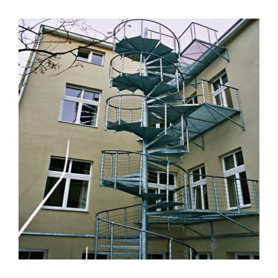China Small metal outdoor stairs stainless steel railing arc stair cheap price iron spiral staircase for sale