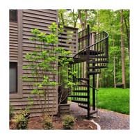 China Small metal outdoor stairs stainless steel railing arc stair cheap price iron spiral staircase for sale
