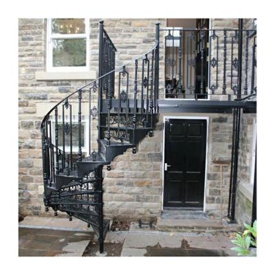 China Metal stair tread outdoor steel stairs wrought iron spiral staircase design for sale