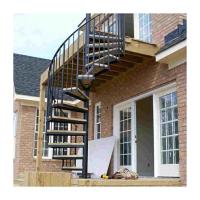 China Steel grid rod iron staircase prefabricated metal spiral stair for sale