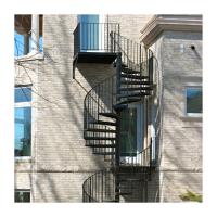 China Steel grid rod iron staircase prefabricated metal spiral stair for sale