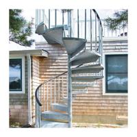 China Steel grid rod iron staircase prefabricated metal spiral stair for sale