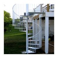 China Steel grid rod iron staircase prefabricated metal spiral stair for sale