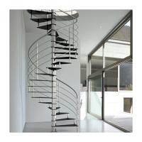 China Exterior metal stairs steel handrail bracket iron spiral staircase models for sale