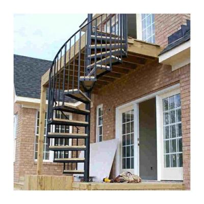 China Wrought iron garden bridges stainless steel stair handrail modern metal spiral staircase for sale