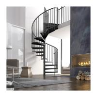 China Iron prefabricated outdoor stairs modern steel circle stairs outdoor metal spiral staircase prices for sale