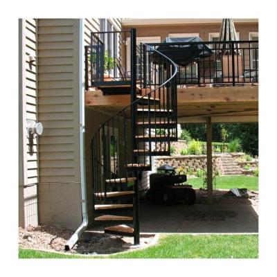 China Stainless steel glass railing post iron staircase design galvanized metal spiral stairs for sale